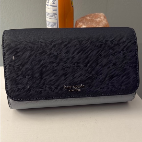 kate spade | Bags | Kate Spade Navy And Light Blue Clutch Sleek ...